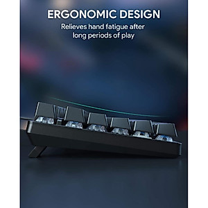 Mechanical Gaming Keyboard with Clicky Blue Switches & LED Backlight, 104-Key Anti-Ghosting Wired Mechanical Keyboard with Macro Recording & Ergonomic Design for PC and Laptop KM-G16