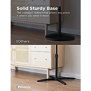 PELONIS Fan Portable 16 Inch Pedestal Fan| 3-Speed| 90° Oscillation| Adjustable Height| Standing Floor Fan for living room, bedroom, kitchen, and home office| Black, PFS40M2ABB