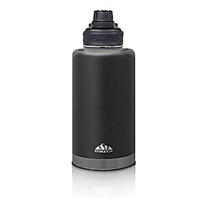 Hydrapeak 50oz Insulated Large Water Bottle - Leak Proof Stainless Steel Water Flask, Double Wall Vacuum Insulation Keeps Drinks COLD for 24 Hours and HOT for 12 Hours (Black)