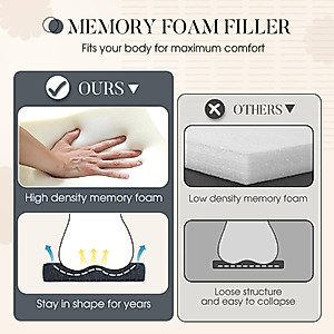 Basic Beyond Memory Foam Dining Chair Cushions, 6 Pack - Navy, 16 x 16 inches, Slip Resistant with Ties, Indoor Use, Modern Style, Resilient