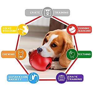 Hihope Dog Toys for Aggressive Chewers Large Dogs 2Pack,Puppy Chew Toys,Natural Rubber Indestructible Dog Toys,Treat Dispensing Dog Toy - Stuffable Dog Toy for Chewing & Playing