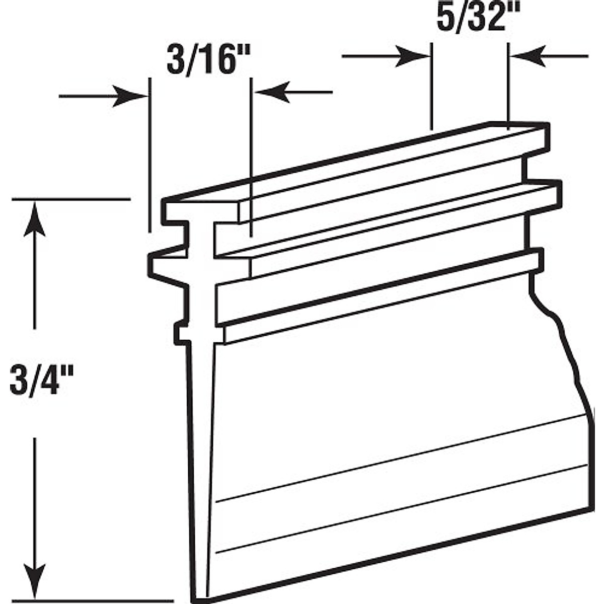 Prime-Line M 6228 Shower Door Bottom Sweep, 36 In. Length X 5/32 In. Wide, Vinyl, Clear (Single Pack)