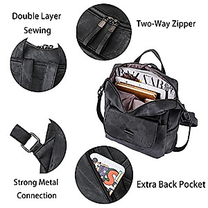 KlaOYer PU Leather Backpack Purse for Women Fashion Multipurpose Design Handbag Ladies Shoulder Bags Travel Backpack (Brown)