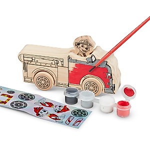 Melissa & Doug PAW Patrol Wooden Vehicles Craft Kit - 3 Decorate Your Own Vehicles, 3 Play Figures