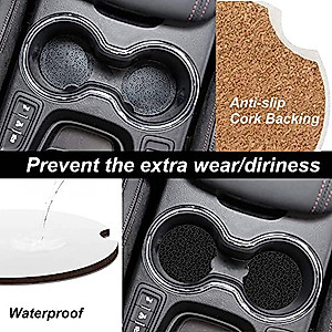 Ceramic Cup Holders Car Coasters for Women/Men,Fashion Absorbent Drink Cup Car Holder Coasters with A Finger Notch 2.56" Pack of 2,Grey and Black Leopard Print