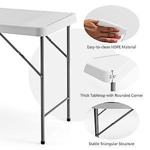 Goplus Folding Fish Cleaning Table with Sink and Faucet, Heavy Duty Fillet Table with Hose Hook Up, Portable Outdoor Camping Sink Station, Hunting Cutting Table for Dock Beach Patio Picnic