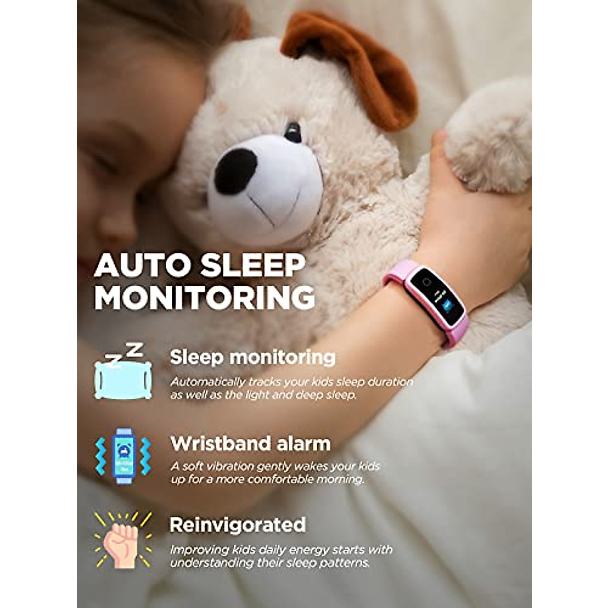 BIGGERFIVE Vigor Kids Fitness Tracker Watch for Girls Boys Ages 5-15, IP68 Waterproof, Activity Tracker, Pedometer, Heart Rate Sleep Monitor, Calorie Step Counter Watch