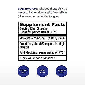 Physician's Strength OregaWild Extra Strength - 30 mL - High Carvacrol Formula - 100% Wild Oregano Oil - 432 Servings