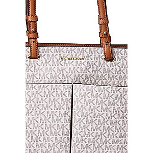 Michael Kors Bedford Medium Top Zip Pocket Tote Vanilla/Acorn One Size