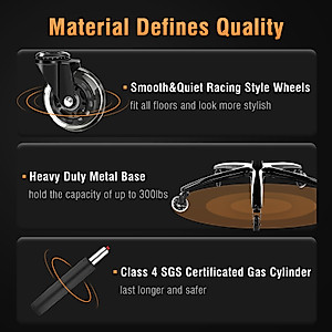 EZAKI High Back Office Chair-Flip-up Arms Executive Computer Desk Chair, Built-in Lumbar Support Thick Padded Adjustable Rock Tension Ergonomic Design for Back Pain