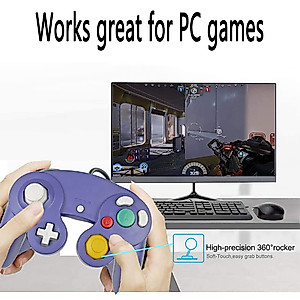 Reiso Classic NGC Wired USB Controller for Windows PC MAC (Purple)