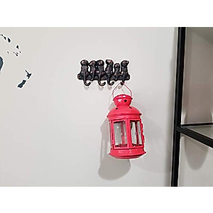 Cast Iron Dog Key Holder for Wall/Dog Key Hook/Rack. Perfect for Dog leashes, Keys, Coats, Bags, Towels, Scarfs & More. Decorative Dog Tail Hanger. (Antique Copper Finish)