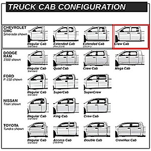 South Mud Bay Compatible with Crew Cab Pair 6" Nerf Bar Running Board Side Steps STEPBZTL8017