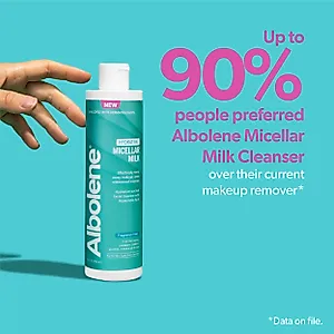 Albolene Micellar Milk Face Cleanser, Micellar Water Alternative, Makeup Remover and Cleansing Balm with Hyaluronic Acid, 10 fl oz, Packaging May Vary