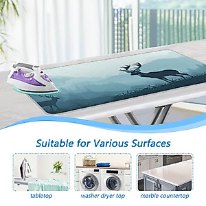 GOODOLD Forest Scene Ironing Mat Portable Travel Ironing Pad for Washer,Dryer,Table Top, Iron Board Alternative Cover, Large Heat Resistant Ironing Blanket