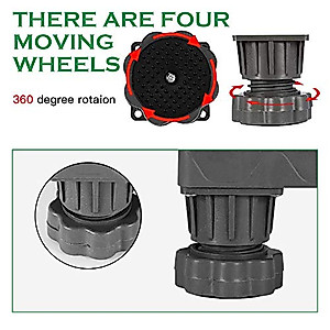 I'SMARTMOON Universal Mobile Base Fridge Stand with 4 Strong Feet Multi-Functional Adjustable Base for Adjustable Dryer, Washing Machine and Refrigerator (4 Strong Feet)…