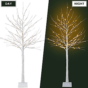 128 Led Easter Birch Tree 6 FT Lighted Twigs LED 8 Lighting Modes Artificial Branches Tree for Home Garden Party Wedding Christmas Decoration (Warm White)