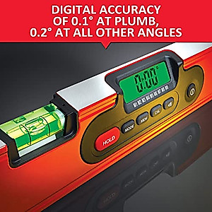 Kapro - 985D Digiman Magnetic Digital Level - 48-Inch - For Leveling and Measuring - Features Plumb Site, Ergonomic Handle, and Carrying Case