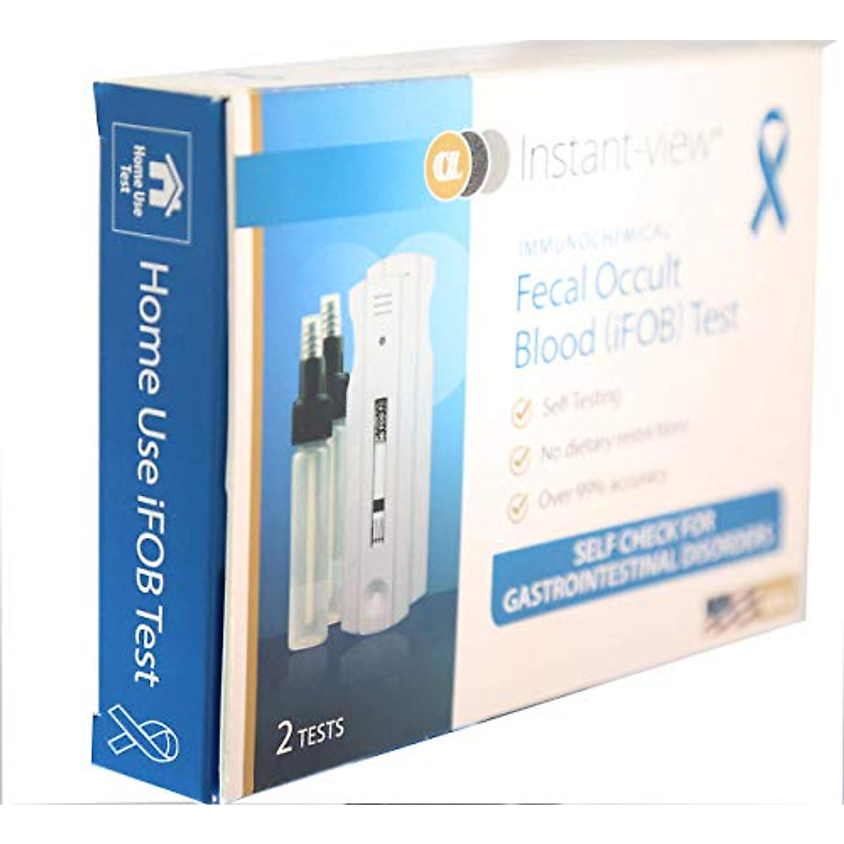 immunochemical Fecal Occult Blood (iFOB) Home Test and Stool Test for Colorectal Diseases - 2 Pack