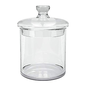 KooK Glass Apothecary Jar Set, Kitchen Storage Containers, Bathroom Jars, 36 Ounce, Set of 2