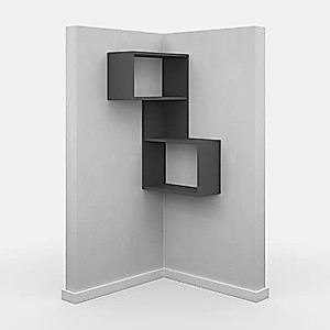 Ada Home Décor Wingate Wall Shelf, 19'' x 34'' x 8'', Anthracite