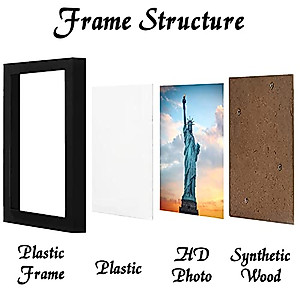 OMAIGAR 24x24 Picture Frame for 24by24 Square Poster Photo Canvas Certificate Black High Transparent Photo Frame Wall Desktop Horizontal Vertical 24 x 24