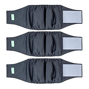 wegreeco Washable Male Dog Belly Band (Stylish Pattern)- Pack of 3 - Washable Male Dog Belly Wrap, Dog Diapers Male (Charcoal, Small)