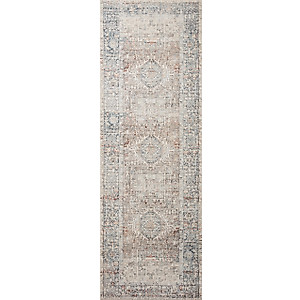 LOLOI Chris Loves Julia Jules Collection JUL-07 Natural/Ocean 2'-6'' x 12'-0'' Runner Rug