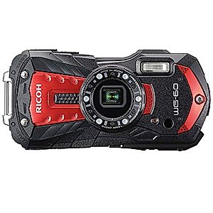 RICOH Waterproof Digital Camera WG-60 Red 14m Withstand Shock 1.6m Cold -10 ? RD 03831