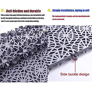 Modular Garage Flooring Tile - Interlocking Soft PVC, 12"x12" Pool Patio Floor, Non-Slip Splicing Floor Mat, Interlocking Drainage Mats Outdoor Indoor (B)