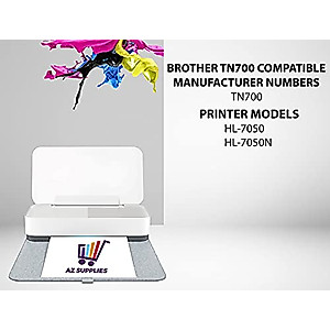 AZ Supplies Compatible Toner Cartridge Replacement for Brother TN700 HL-7050 HL-7050N Black 2 Packs