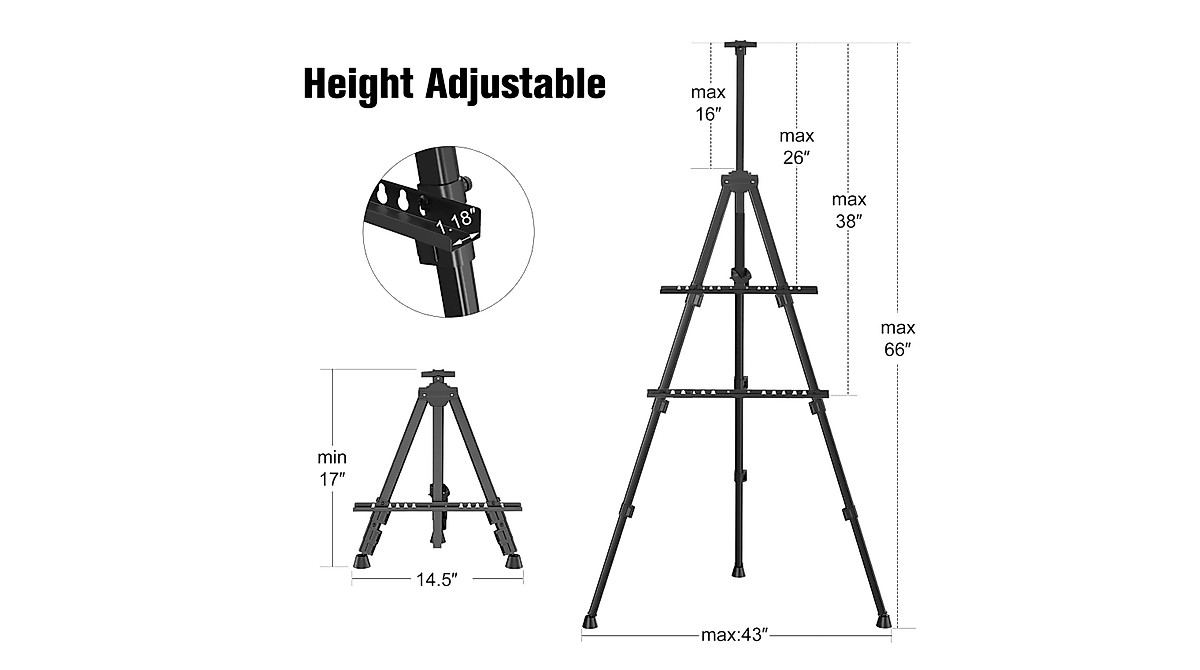 Adjustable Aluminum Easel Stand for Artists