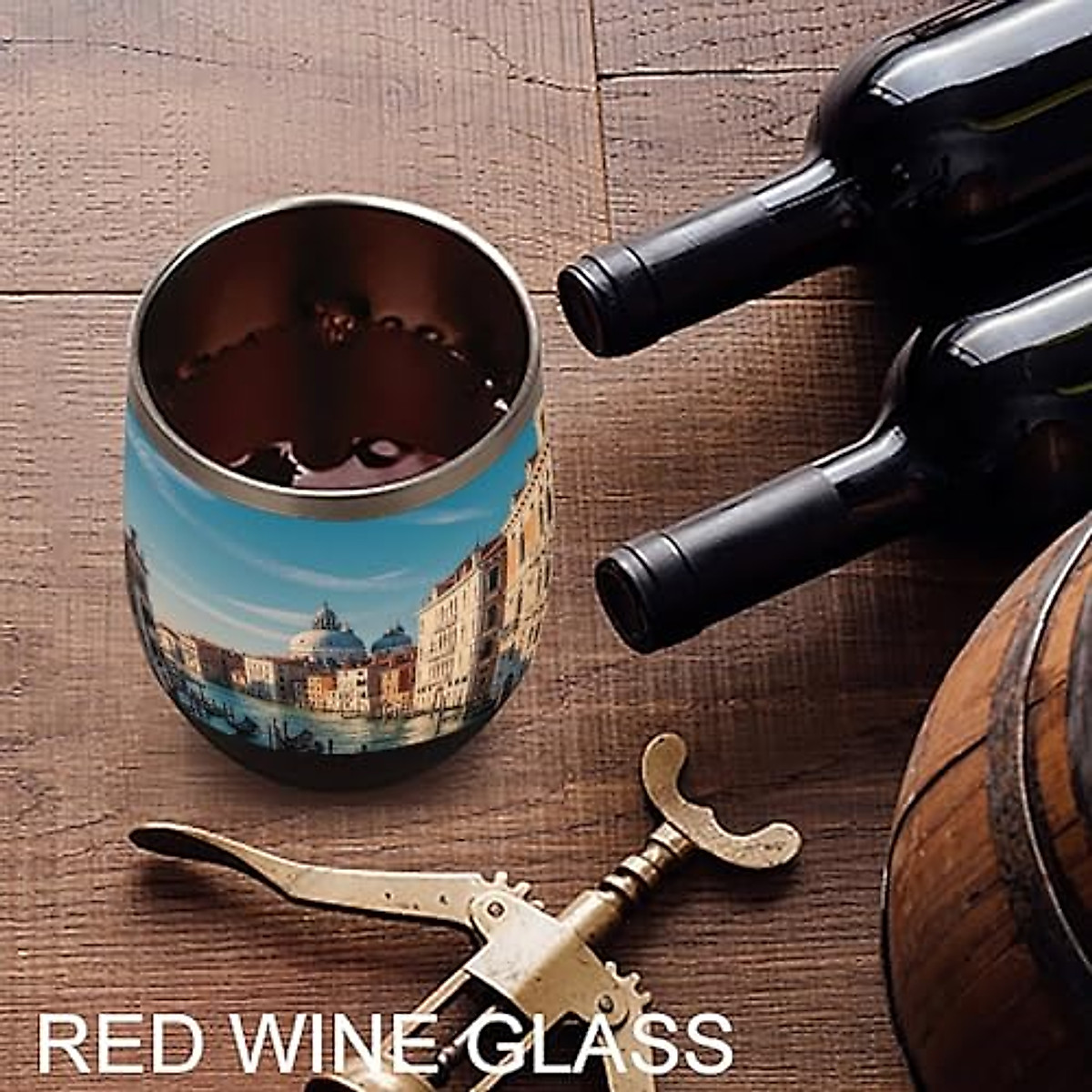 OPTKSNCU 304 Stainless Steel Insulated Cup with Lid, Venice View Print Durable, And Easy to Clean – Ideal for Home, Office, And Gift Giving