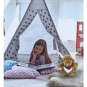 DolliBu Plush Texas Longhorn Stuffed Animal - Soft Plush Huggable Texas Longhorn Plush, Adorable Playtime Plush Toy, Cute Wild Life Cuddle Gifts for Kids & Adults - 8 Inches