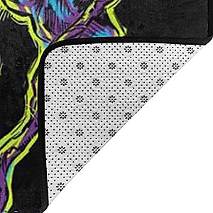 SWEET TANG Area Blacklight by Evil Witch Rug Soft Anti-Skid Floor Carpet Bedroom Rug Flannel Carpet Non-Slip Home Decor Durable Bedside Rug Premium Play Mat