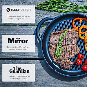 The Whatever Pan Cast Aluminum Griddle Pan for Stove Top - Lighter than Cast Iron Skillet Pancake Griddle with Lid - Nonstick Stove Top Grill 10.6" Diameter by Jean Patrique