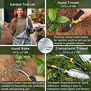 Auger Spiral Drill Bit for Planting Bulb Flower & Bedding, Garden Plant Auger, Upright or Umbrella Hole Diggers, Includes 3 Heavy Duty Cast Aluminum Garden Hand Shovels (6 Pieces)