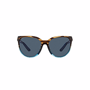 Costa Del Mar Womens Mayfly Round Sunglasses, Wahoo/Grey Polarized 580P, 58 mm