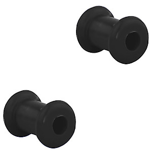 Forbidden Body Jewelry Set of Black 4G Ultra Soft Comfort Fit Silicone Ear Gauges, 4 Gauge 5mm Flat Double Flared Tunnel Plug Earrings