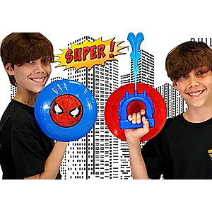 Marvel Spiderman Water Squirt Gun & Shield Toys (1 Pack) Water Web Shooter Avengers Water Gun Soaker with Shield for Kids & Adults Small Water Squirt Guns Toy. Fun Toy Pool Toy Spider-6818-1