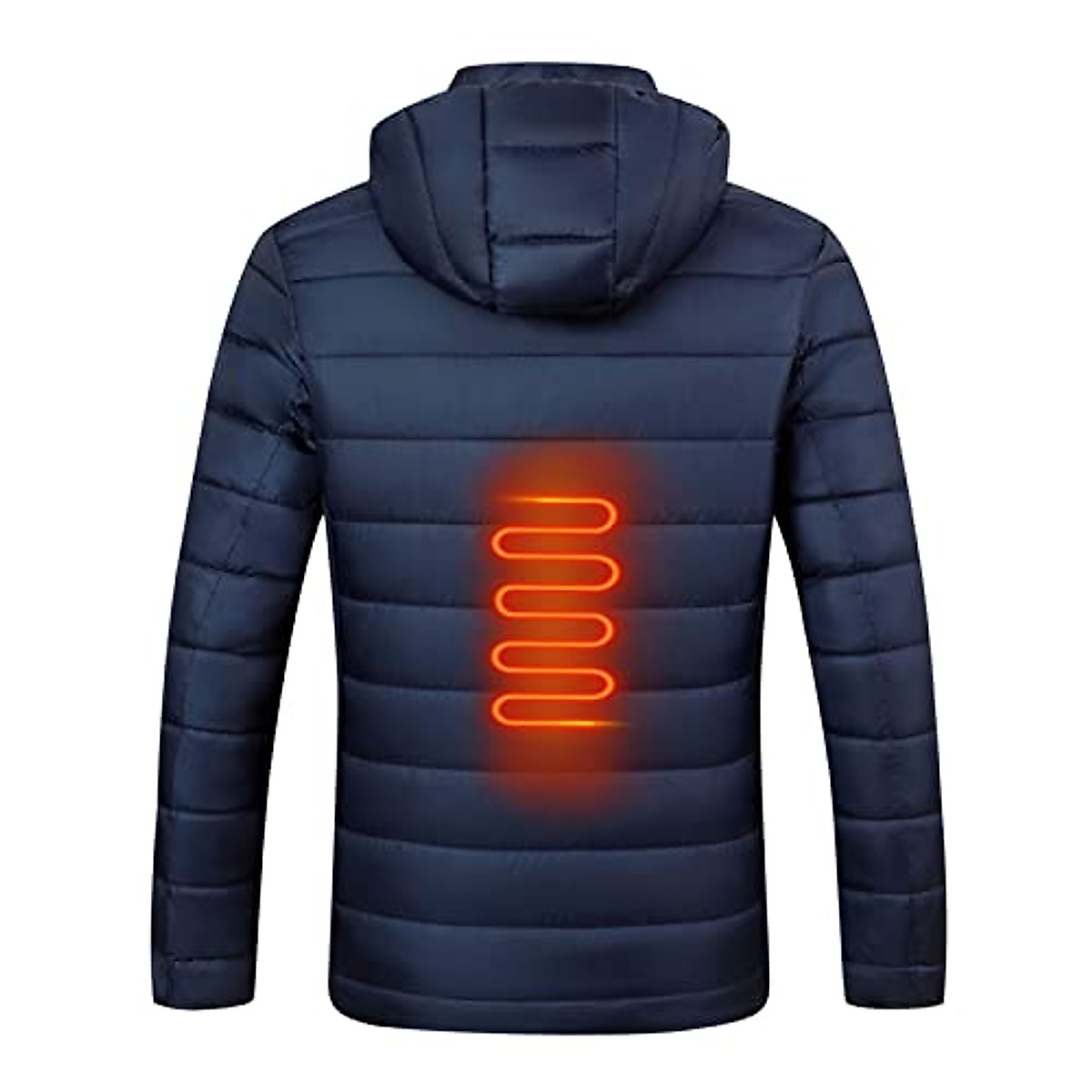 Women's Slim Fit Heated Jacket Quilted Coat Hooded Puffer Thick Down Heated Coat Outdoor Heating Vest Heated Jacket Blue