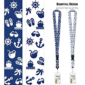 Cruise Lanyard for Ship Cards | 2 Pack Cruise Lanyards with ID Holder, Key Card Retractable Badge & Waterproof Ship Card Holders