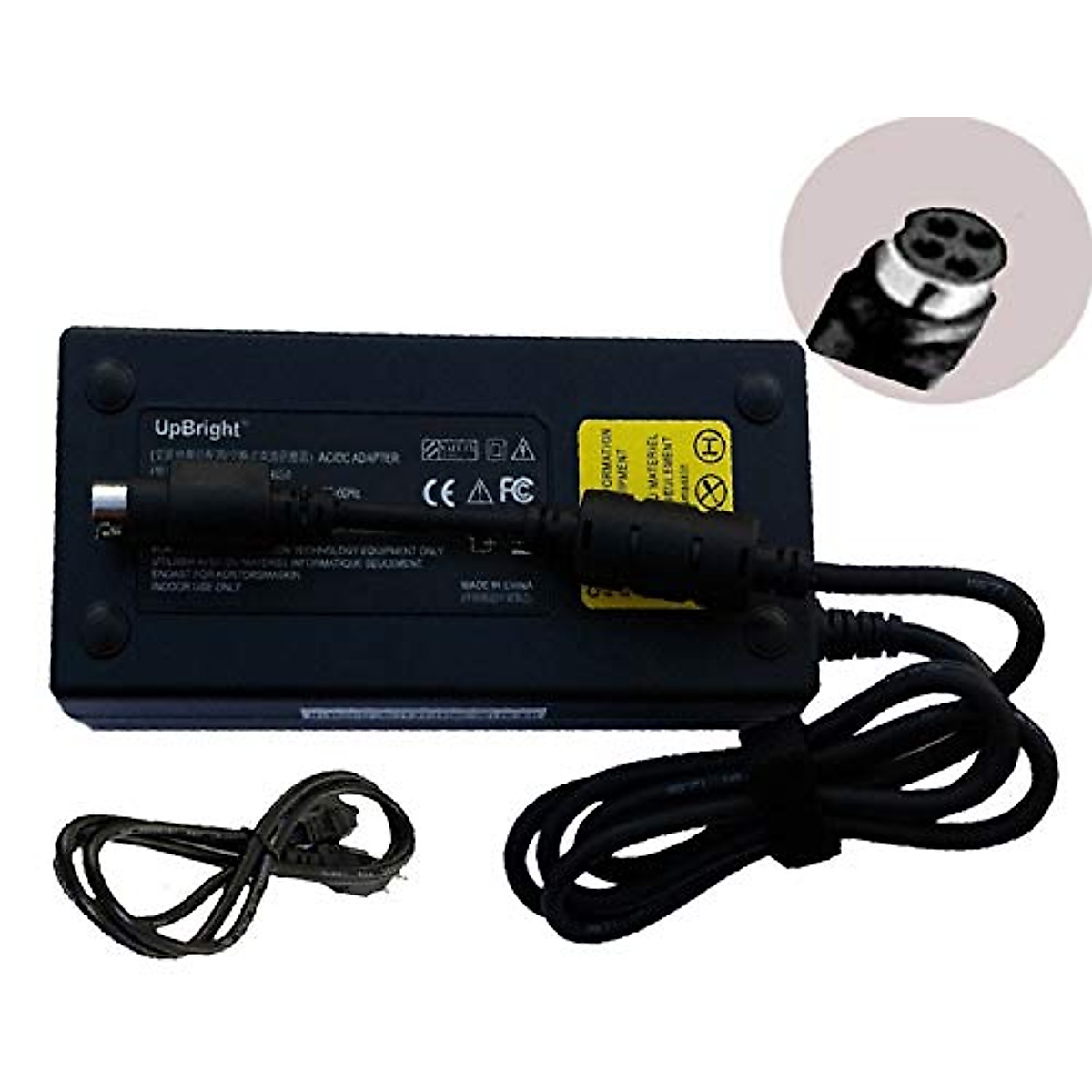UpBright 4 Hole 4-Pin Female 19V AC/DC Adapter for FSP FSP220-ABAN1 6-51-X8102-010 651X8102010 Clevo P771ZM P751ZM Sager NP9150 NP9170 Eurocom X7200 Panther 3.0 M1C158 19VDC - 20V 11.57A 220W - 230W