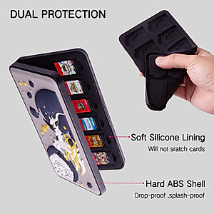 PERFECTSIGHT Cute Game Card Case for Nintendo Switch/Switch Lite/OLED, 24 Game Holder Cartridge Case for Game Cards and 24 SD Cards, Kawaii Portable Compact Storage Box (Grey Arceus, 24 Slots)