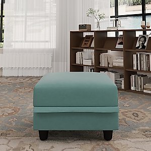 LLappuil Storage Ottoman Module Square Footrest for Modular Sectional Sofa Seat Cube, Waterproof, Anti-Scratch and Antistatic Velvet Sectional, Grey Brown