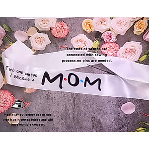 Mom to be Sash for Pregnancy Announcement Party,"The one where I Become a MOM" Baby Shower Decorations Girl Boy Baby Shower Party Decorations, Gifts, Favors, Mommy Supplies Gender Revea