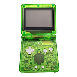 Cowhilan Replacement Clear Full Housing Shell Case Compatible with Gameboy Advance SP GBA SP Console, Send with Game Card Shell, Transparent Green