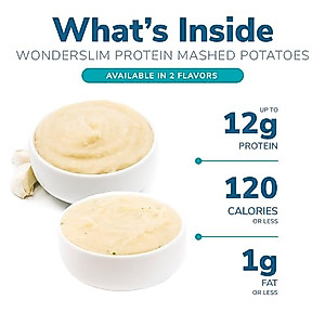 WonderSlim Instant Mashed Potatoes, Garlic, 11g Protein, Low Fat, Gluten Free (7ct)