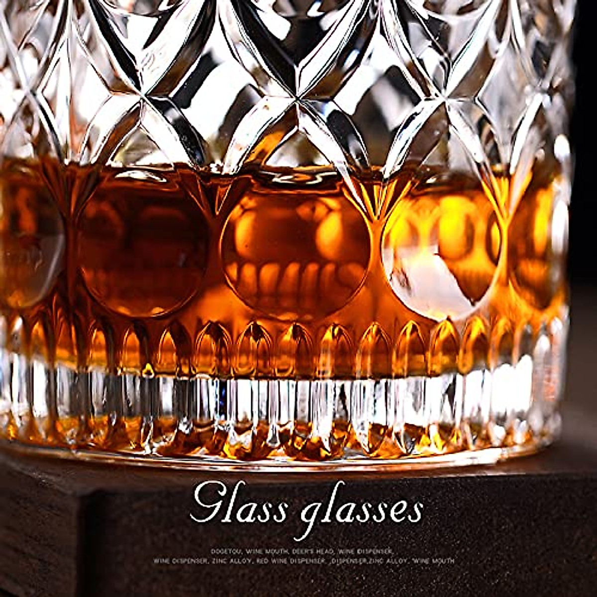 Aoeoe Whiskey Glasses Set of 4, 11 OZ Old Fashioned Glasses, Bourbon Glasses, Premium Scotch Glasses, Rocks Glasses, Cocktail Glasses, Clear Rum Glasses, Bar Glasses, Whiskey Glasses for Men