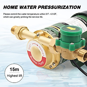 KOLERFLO 90W Water Pressure Booster Pump 115VAC,317 GPH,21.7 PSI Household Automatic Shower Booster Pump with Water Flow Switch for Home/Shower (H15GR-10)